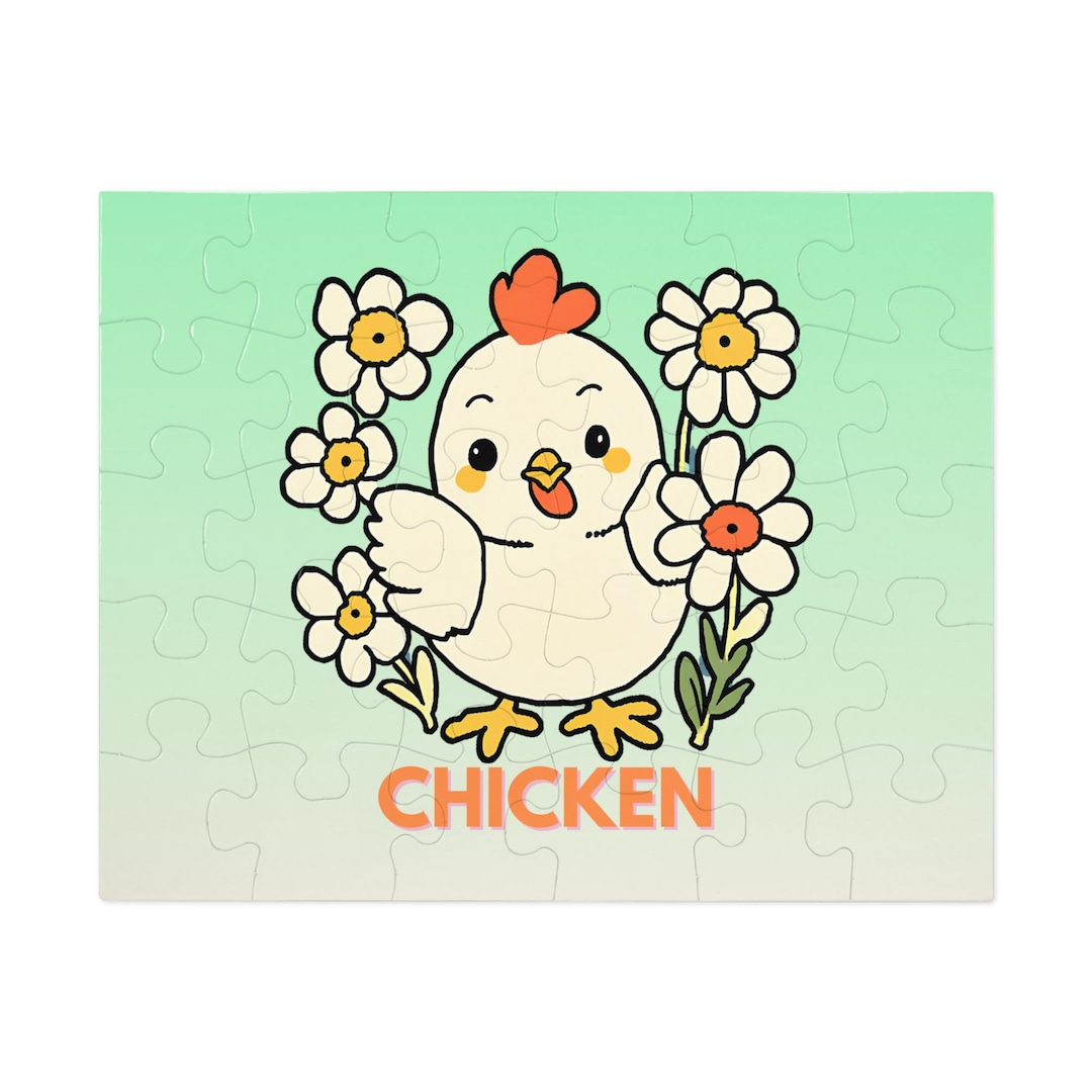 30 Piece Chicken Puzzle - Animal Vocabulary CHICKEN Jigsaw Puzzle With ...
