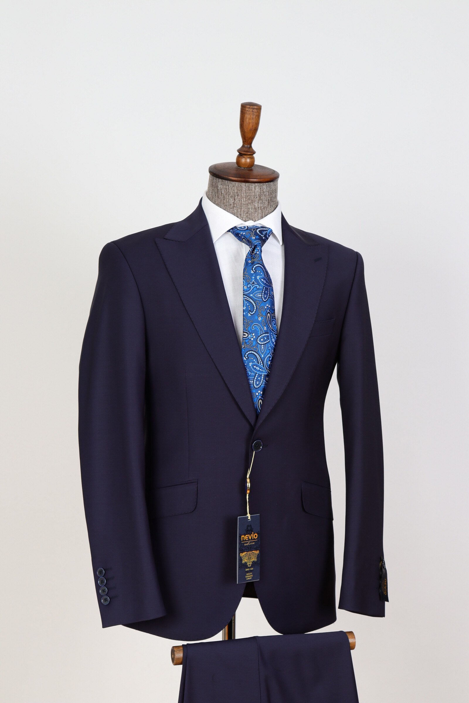 Navy Blue Classic 180s Super Woven Wool Men's Suit - Etsy