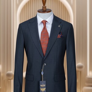 220s Super Woven Wool Men's Suit, Two Button, Notched Lapel, Green ...