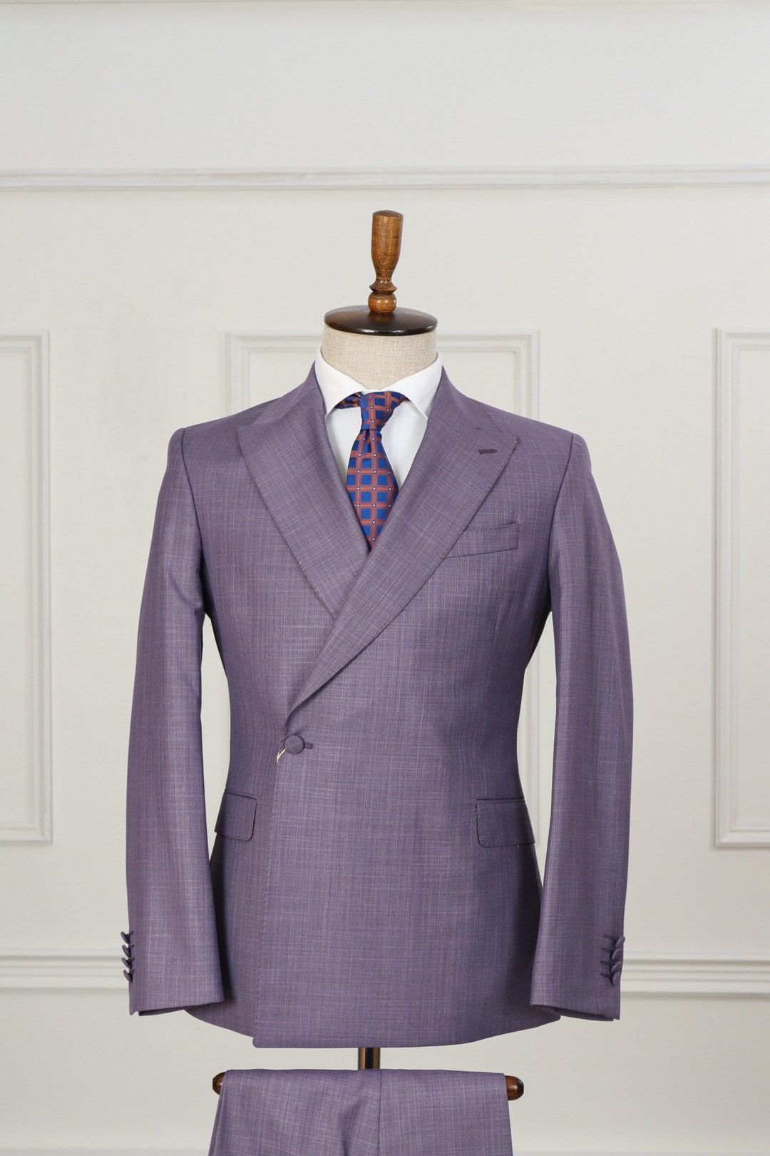 Double Breasted Mens Suit Purple - Etsy