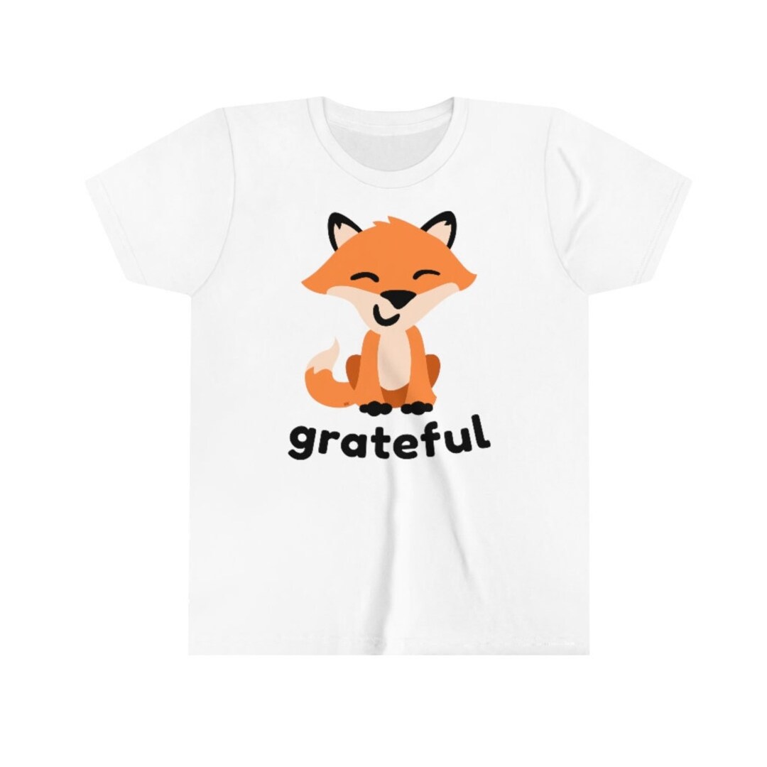 Dankbarer Fuchs JUGEND Weiches Baumwoll-T-Shirt Leben in Dankbarkeit ...