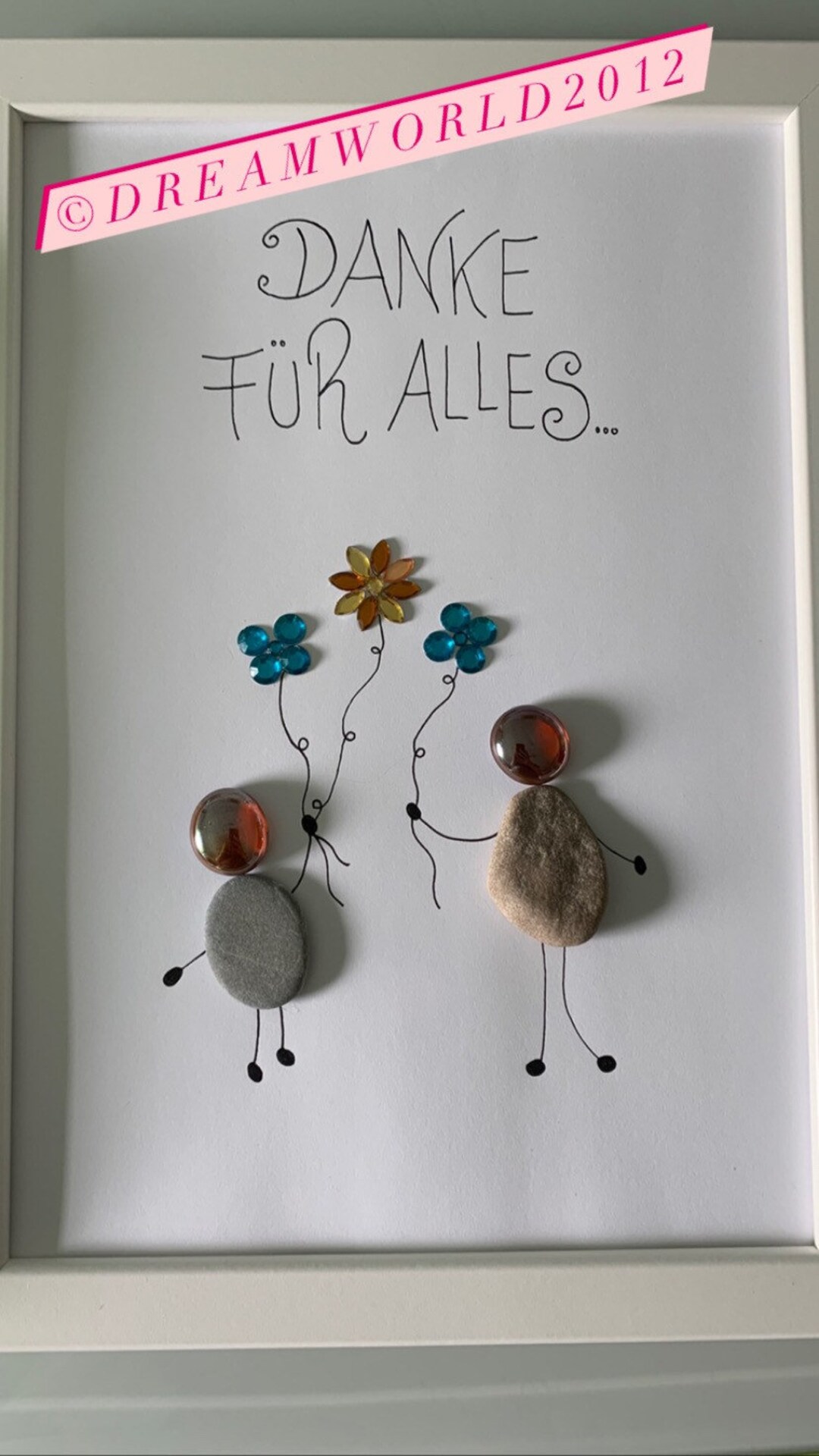 Bilder Steinbild ,,Danke für Alles “ Unikat Handarbeit Bild Dekoration Geschenk personalisierbar ...