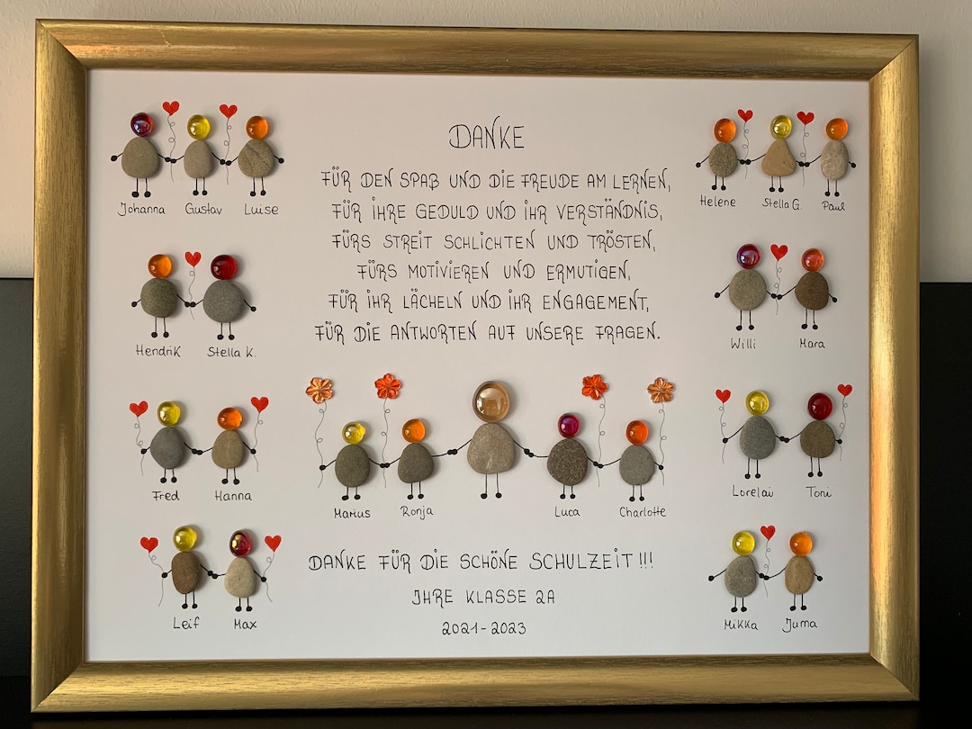 Abschiedsgeschenk Lehrerin Steinbild Abschied Unikat Handarbeit Bild ...