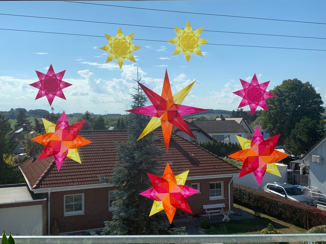 Window Stars Transparent Stars Window Folding Star Star 8 - Etsy