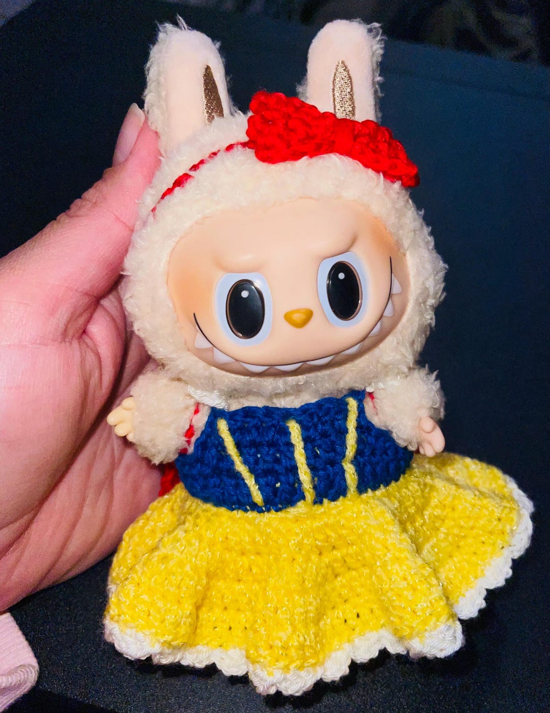 Labubu Snow White Handmade Crochet Dress and Headband - Etsy