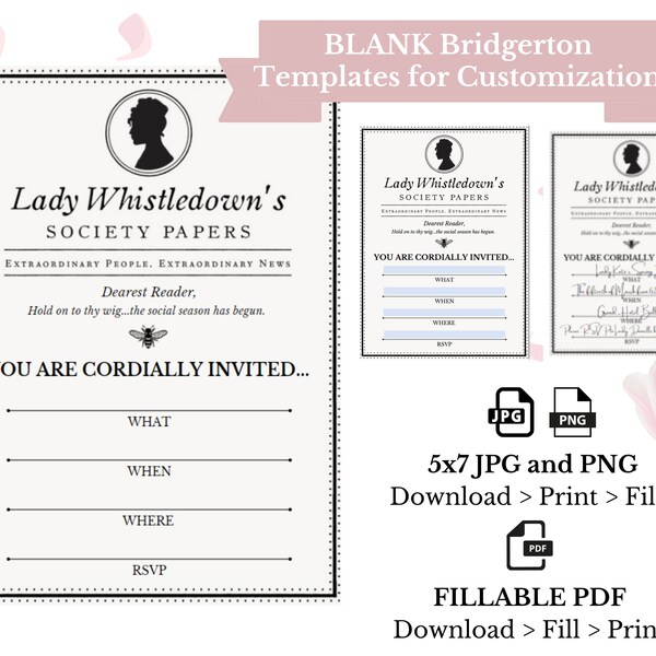 Lady Bridgerton Party Invitation - Etsy