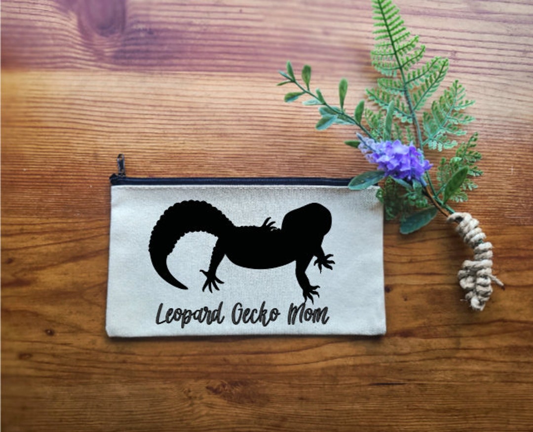 Personalize Leopard Gecko Zipper Pouch, Gecko Mom Bag, Cosmetic Bag ...