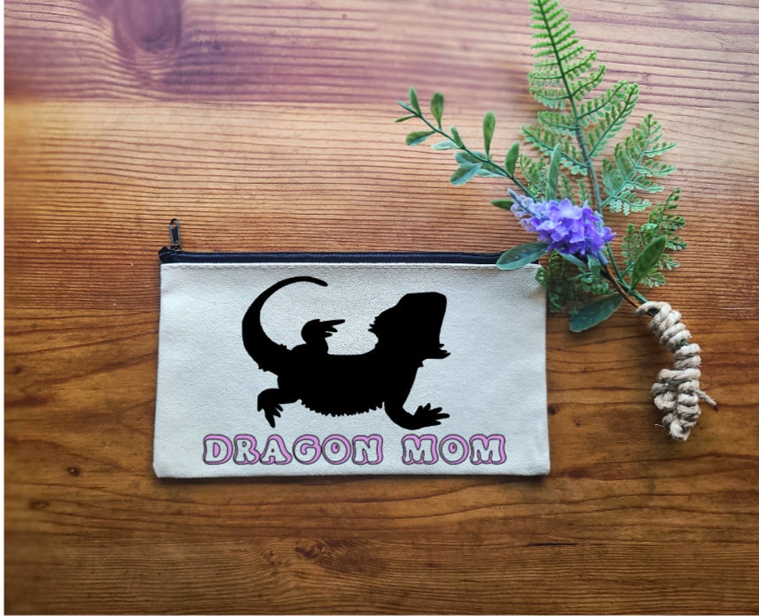 Personalize Bearded Dragon Zipper Pouch, Dragon Mom, Cosmetic Bag ...
