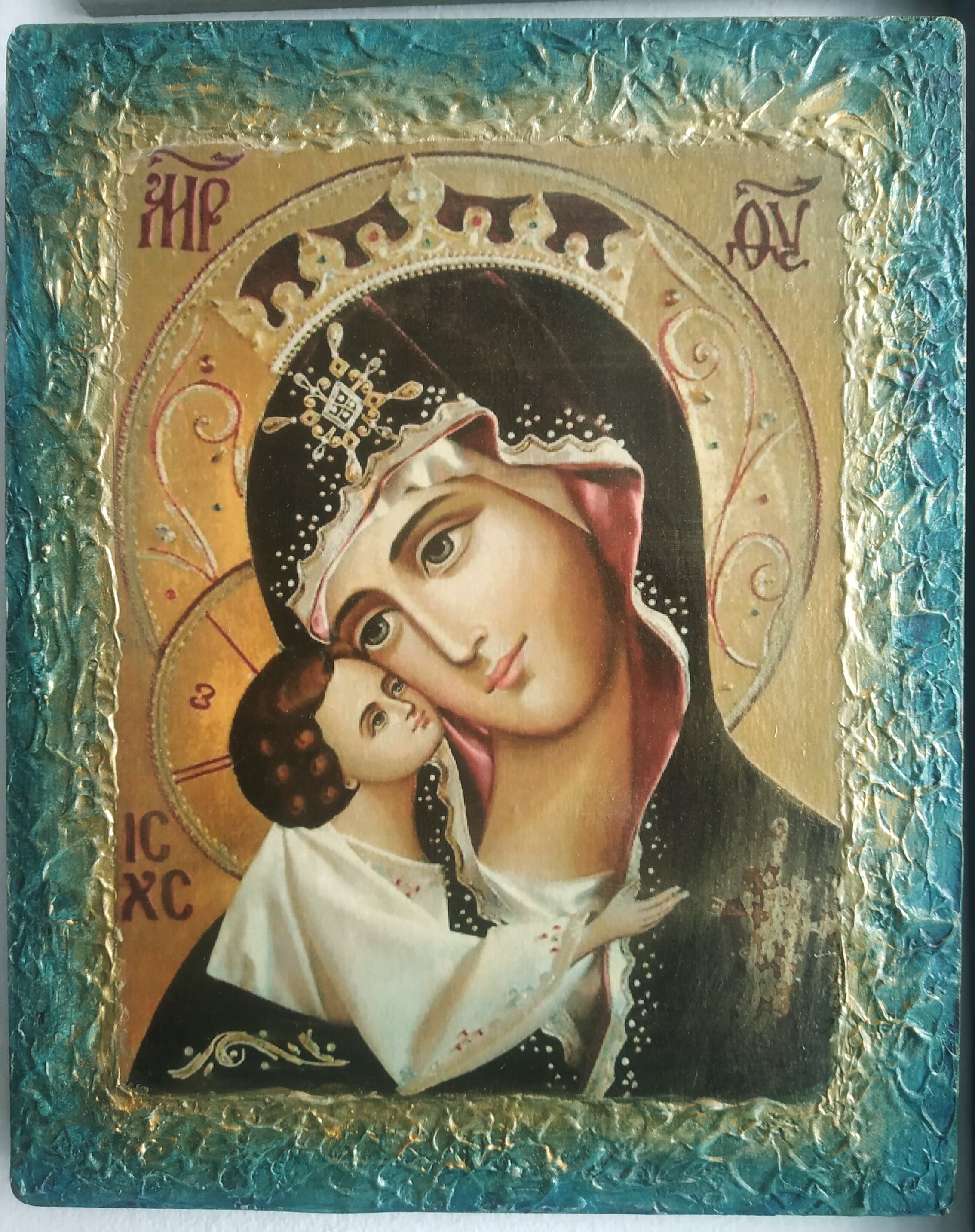 Virgin Mary and Jesus Handmade Icon Virgin Mary and Jesus - Etsy