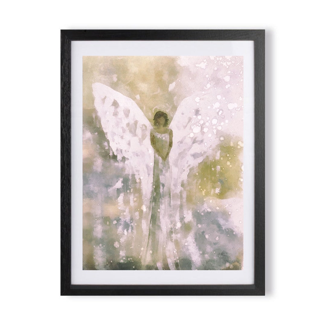 Abstract Guardian Angel Wall Art, Digital Download, Spiritual Art ...