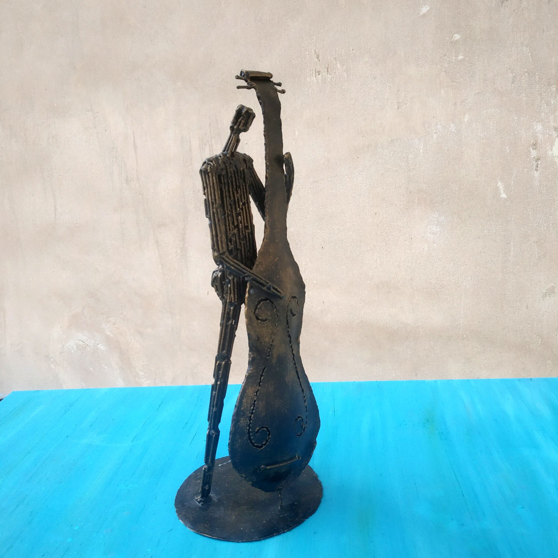 Modern Abstract Bronze Musician Statue With Double Bass, String ...