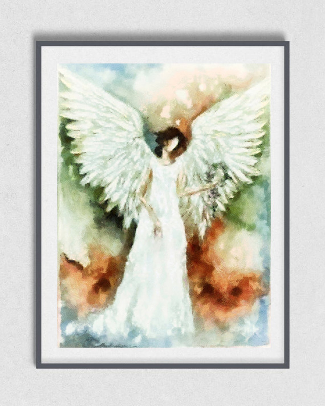 Abstract Guardian Angel Wall Art, Digital Download, Spiritual Art ...