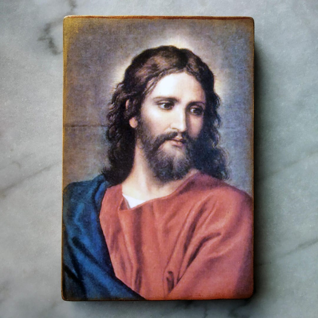 Handmade Jesus Christ Icon, Greek Religious Art, Aging Technique - Etsy