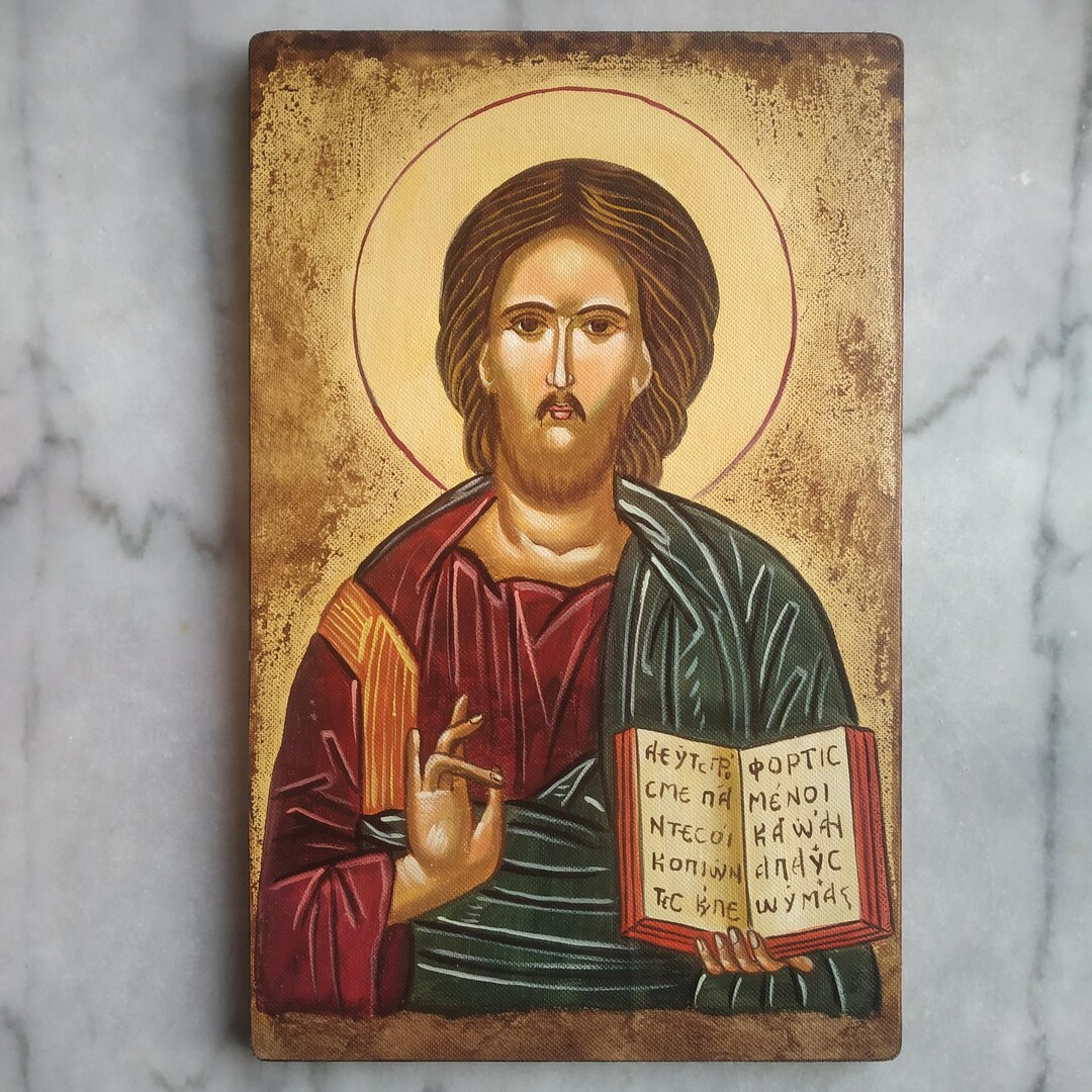 Jesus Christ Blessed Handmade Greek Icon, Hagiography Orthodox ...