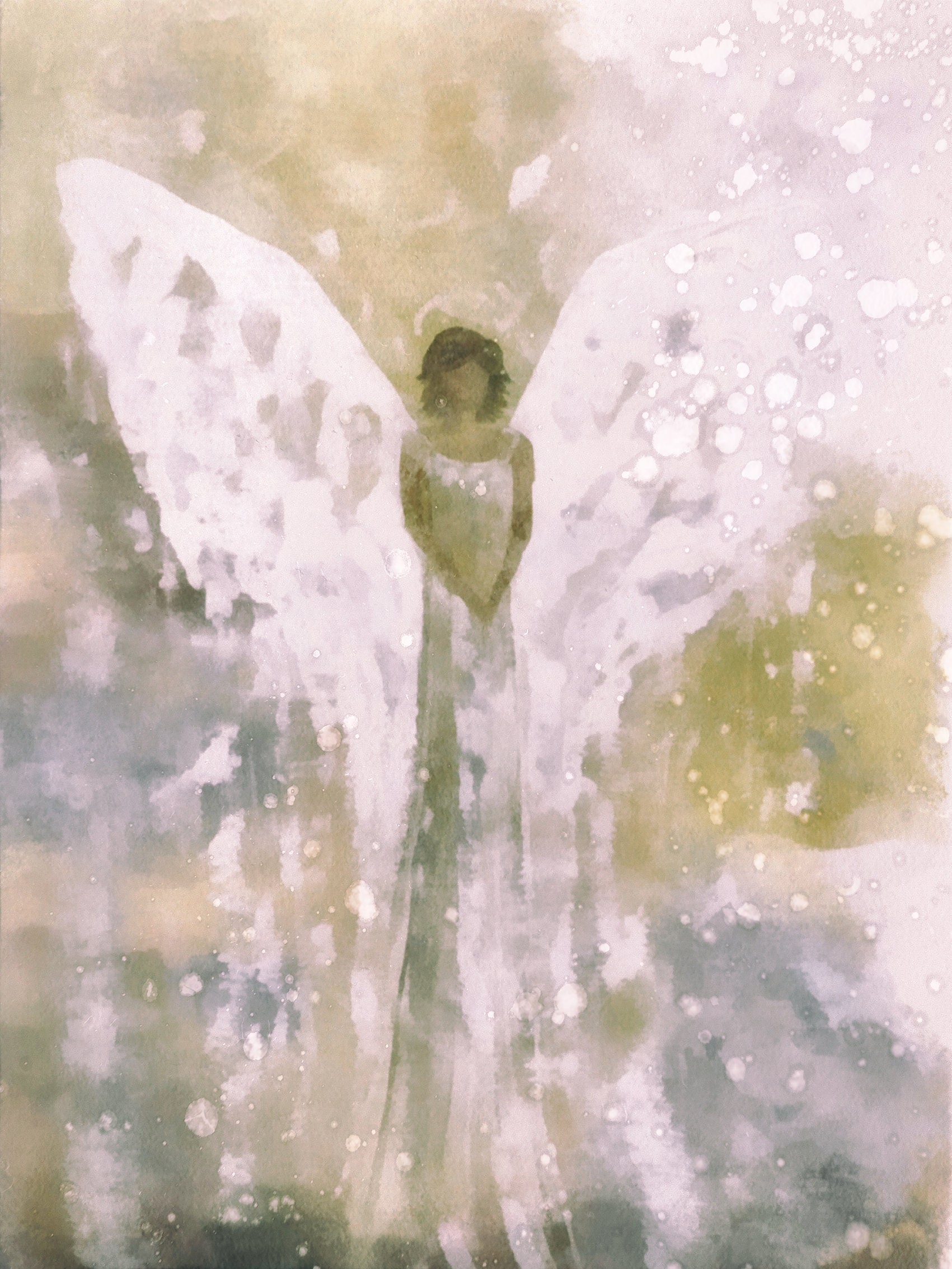 Abstract Guardian Angel Wall Art, Digital Download, Spiritual Art ...