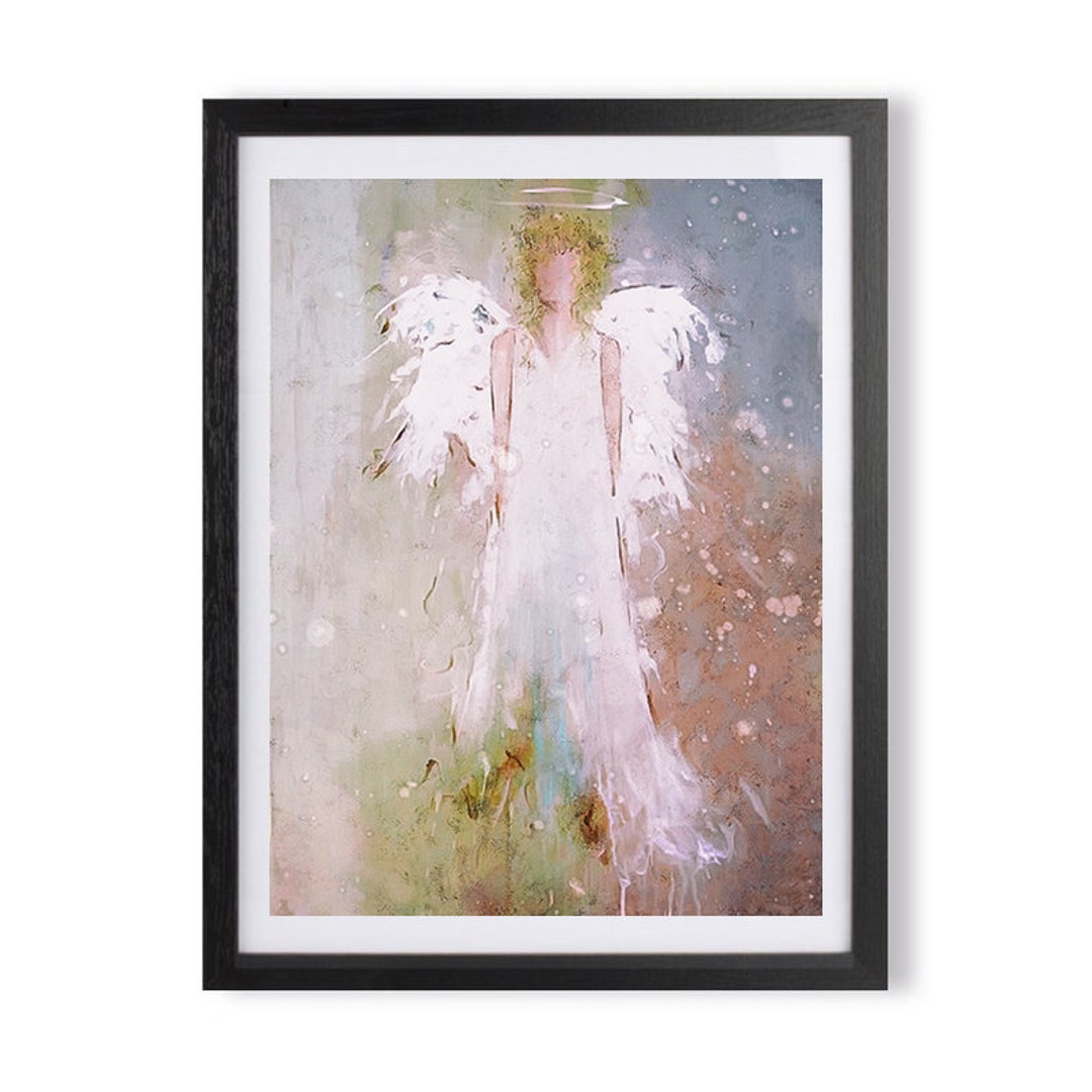 Guardian Angel Watercolor Painting, Digital Download, Wall Art Prints ...