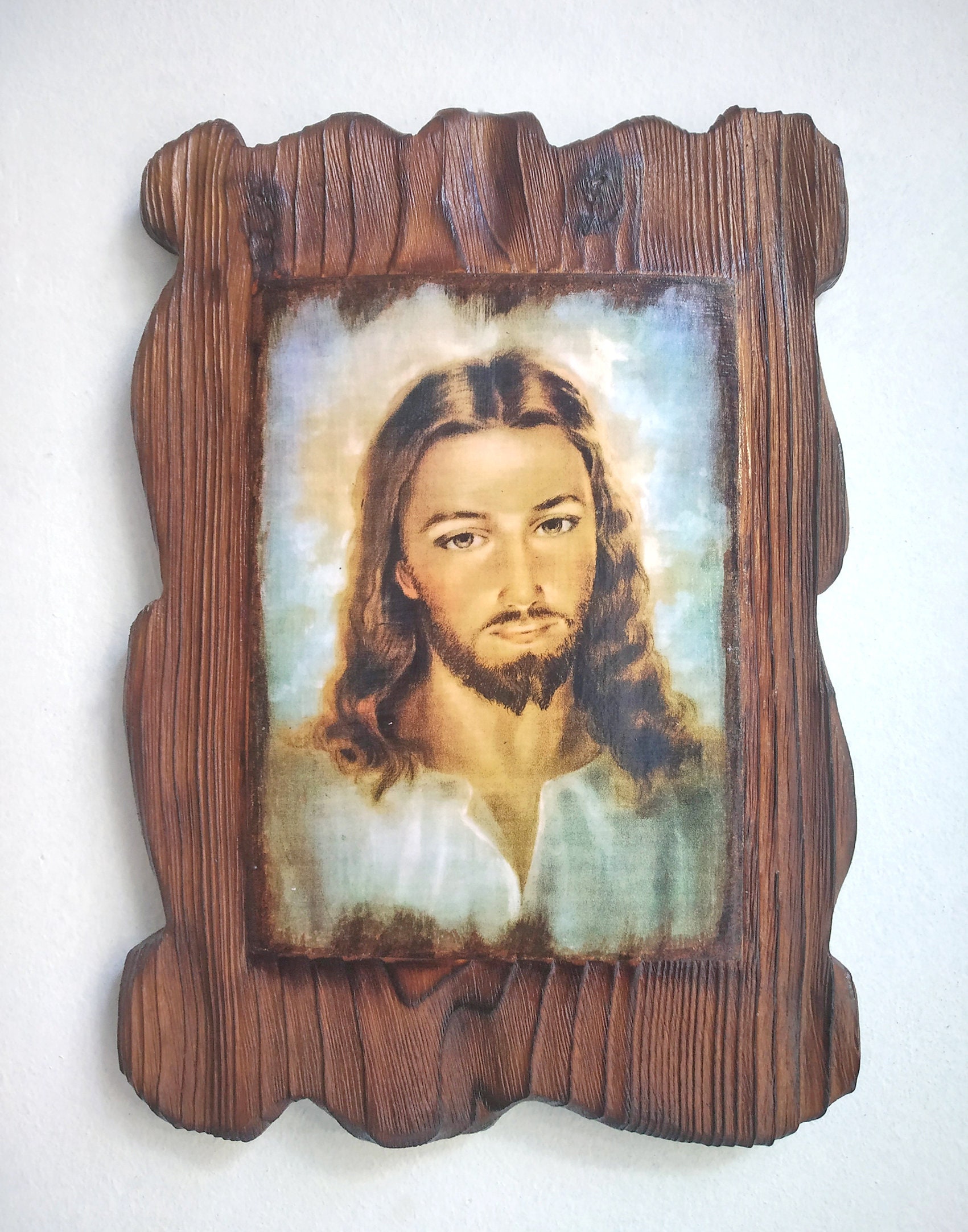 Jesus Christ Portrait Jesus Face on Handcrafted Wood Art - Etsy