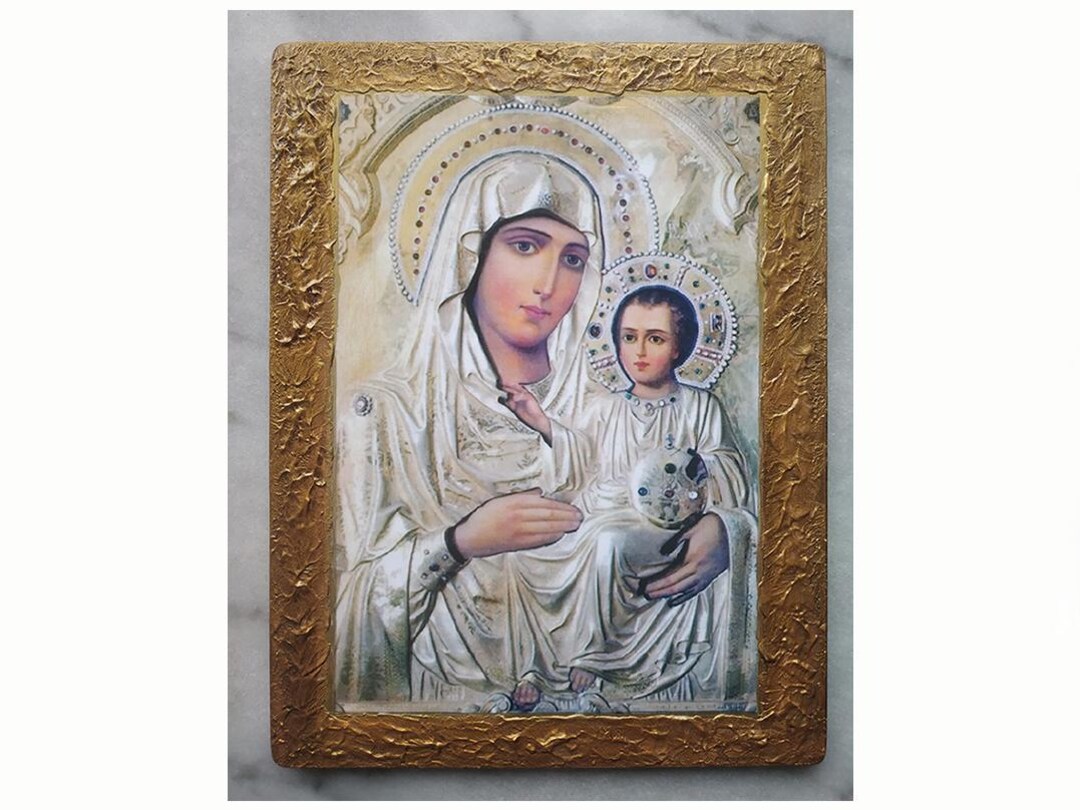 Virgin Mary Theotokos of Jerusalem, Panagia Christian Orthodox Icon 8 ...