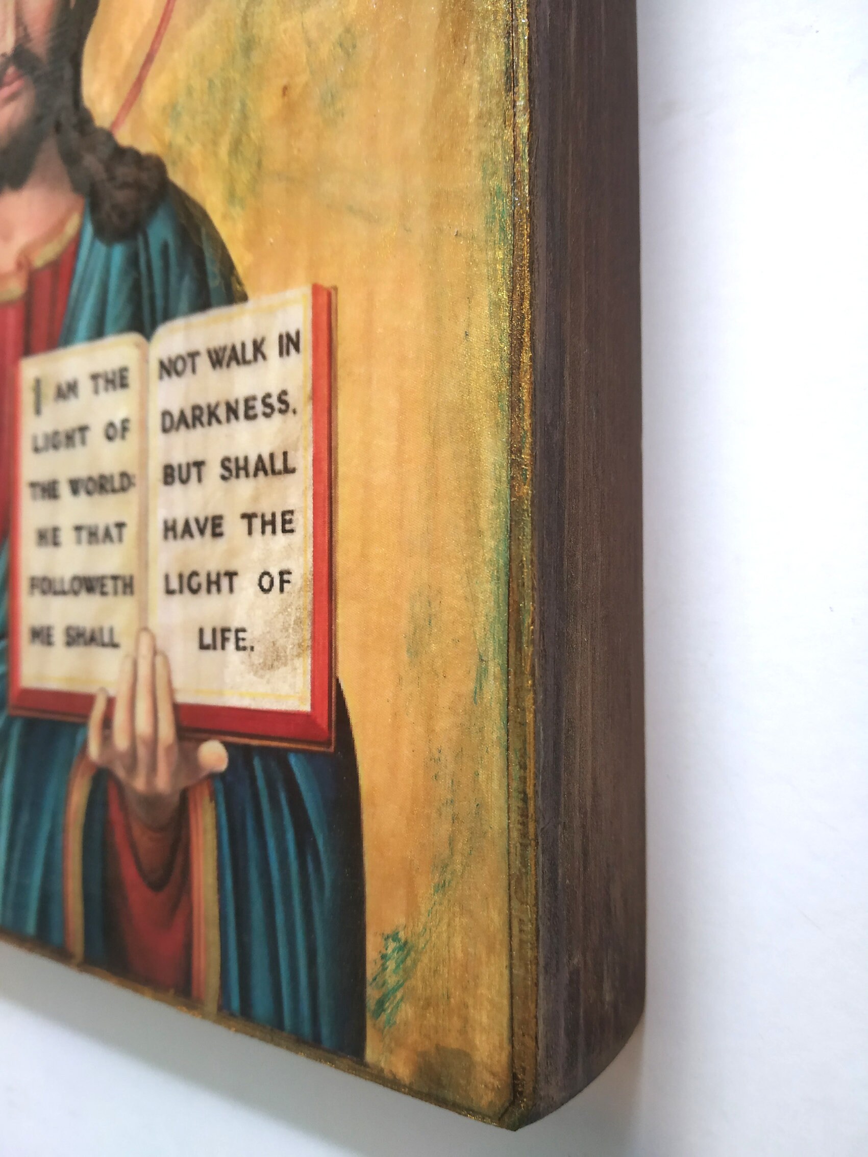 Jesus Christ Icon, Jesus Christ Blessed, Handmade Greek Icon, Aging ...