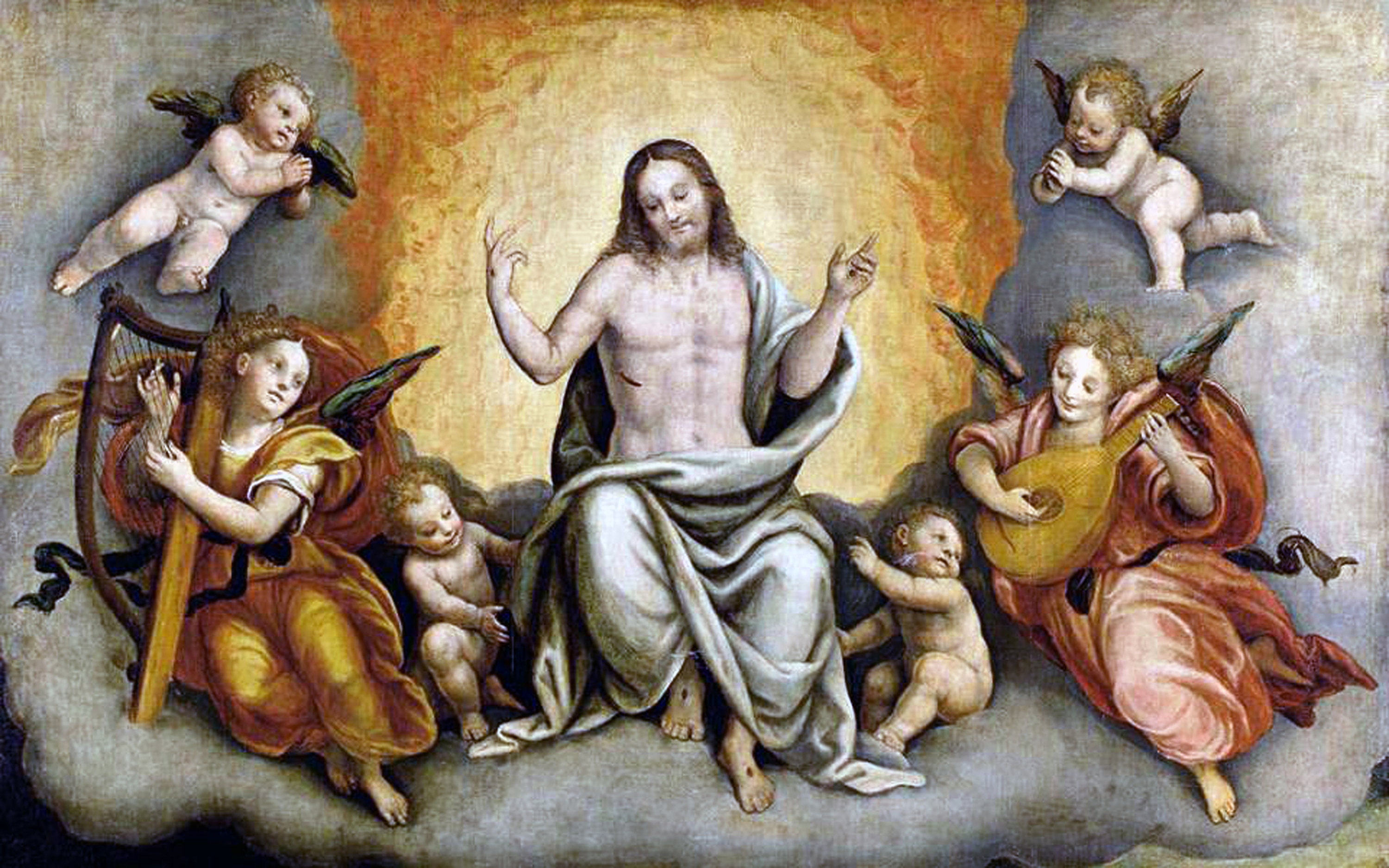 The Resurrection of Jesus Christ, Jesus in Heaven With Angels, Handmade ...