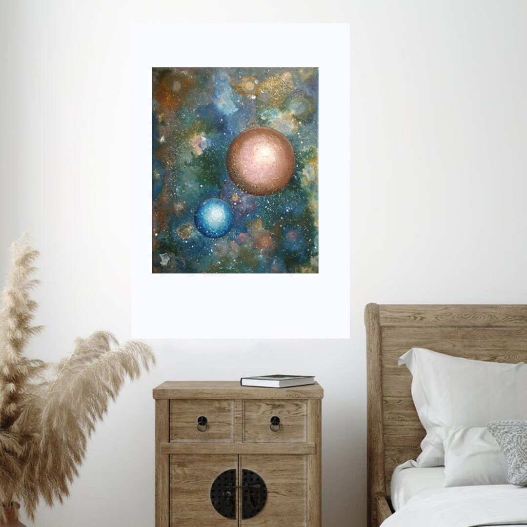 Planets Abstract Painting, Planets Original Painting, Celestian ...