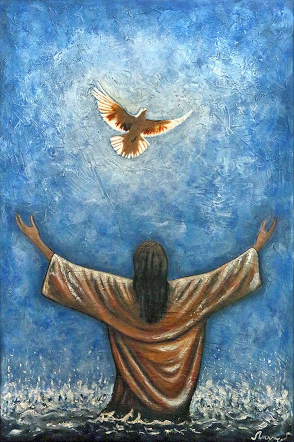 Die Taufe Jesu Christi Jesus Christus Gemälde Wand Kunst - Etsy