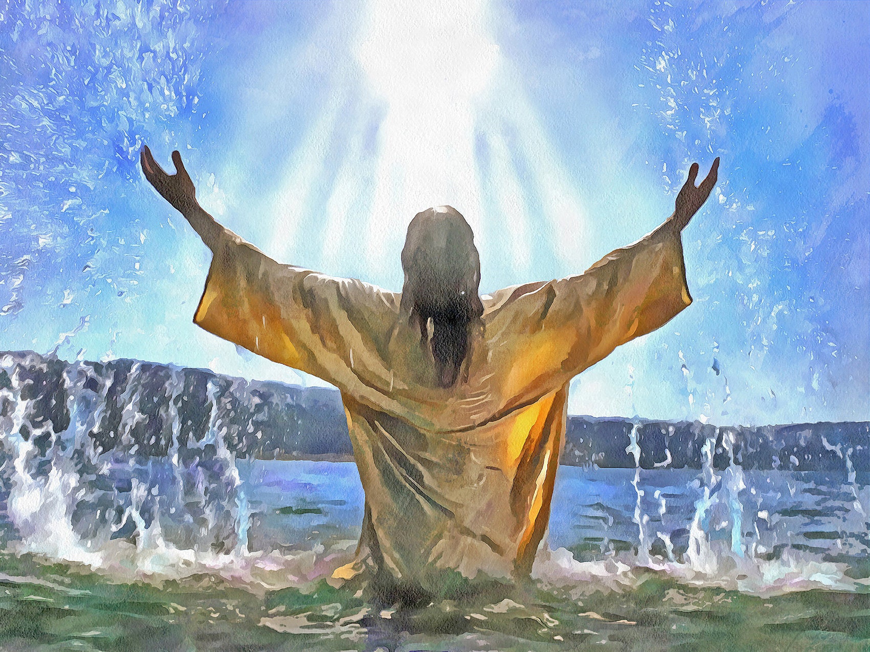 Jesus Christ Baptism, Holy Spirit, Jesus Christ Wall Art, Digital ...