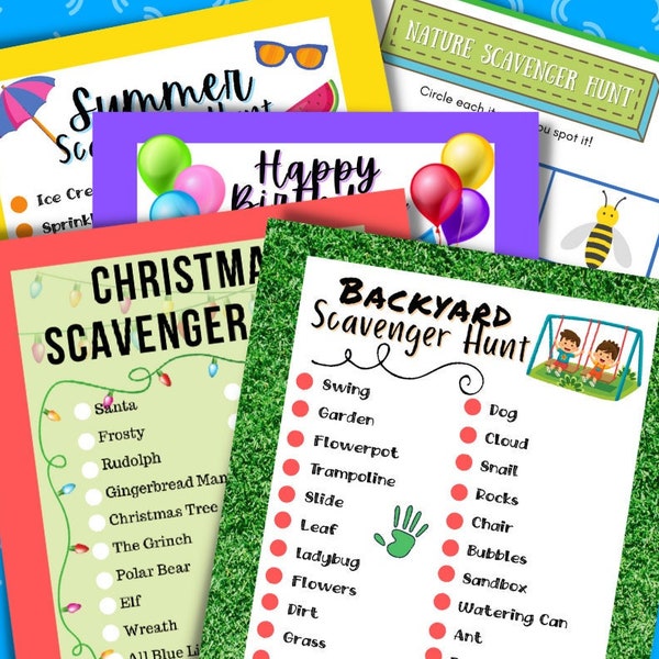 Scavenger Hunt Bundle for Kids 24 Scavenger Hunts for the Entire Year ...