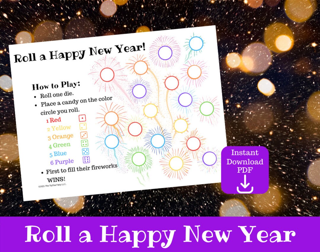 Roll a Happy New Year Printable Game - Instant Download - Etsy
