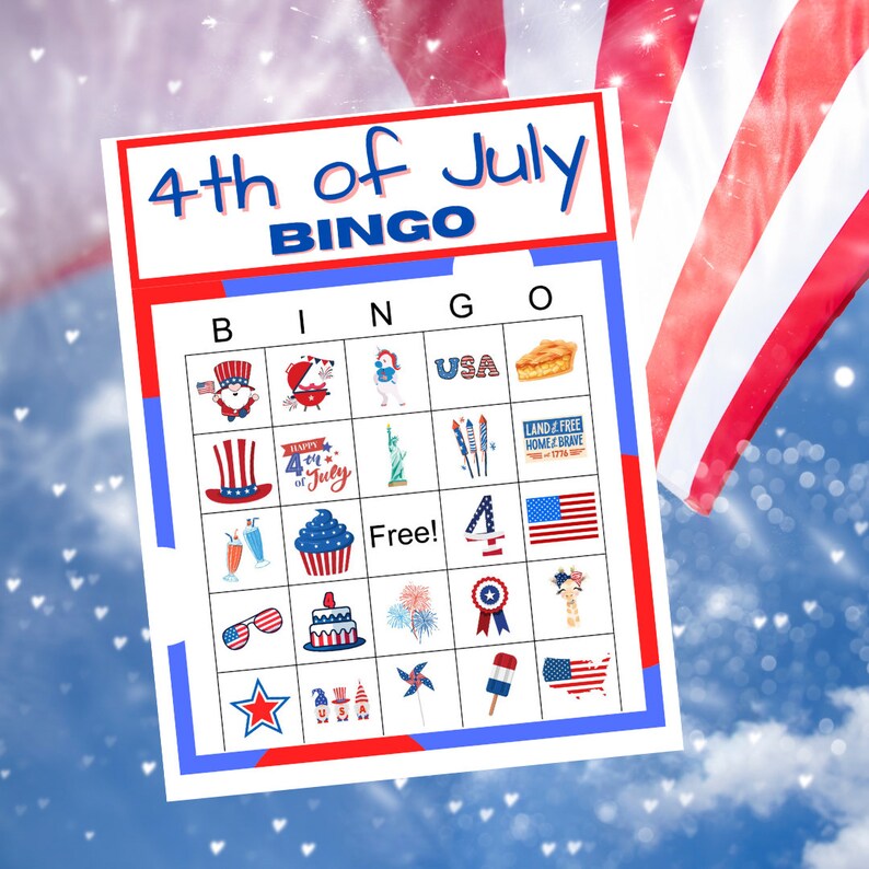Independence Day Bingo - 30 Different Cards - 4th of July Patriotic ...