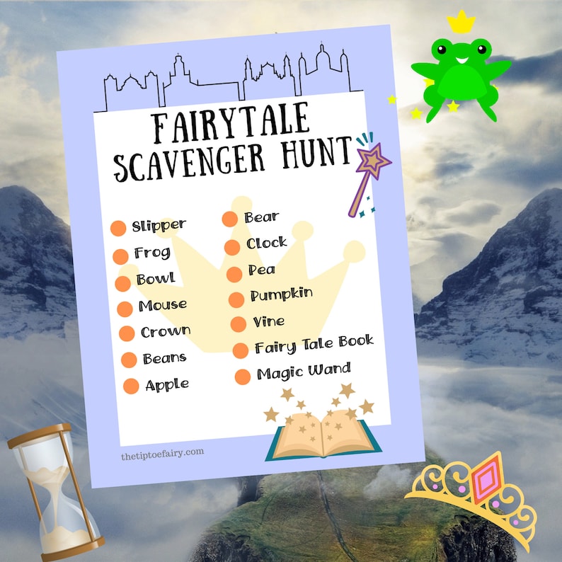 Fairytale Scavenger Hunt - Digital Download - Princess | Cinderella ...