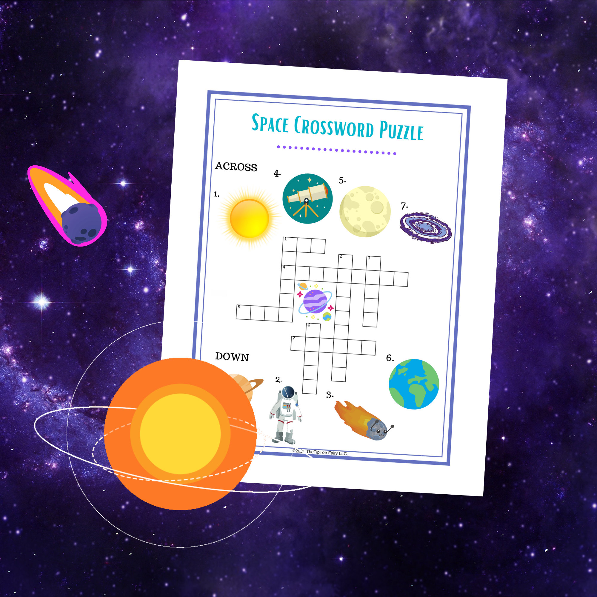 Galaxy Activity Puzzles - Digital Download - Space | Astronaut | Outer ...