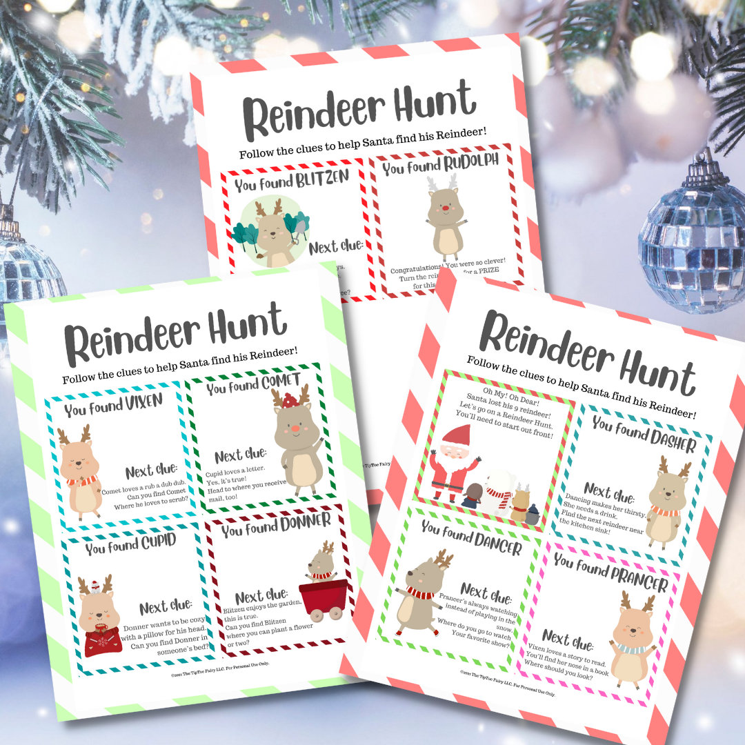 Christmas Reindeer Hunt - Scavenger Hunt - Two Versions - Etsy