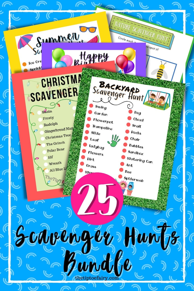 Scavenger Hunt Bundle for Kids - 24 Scavenger Hunts for the Entire Year ...