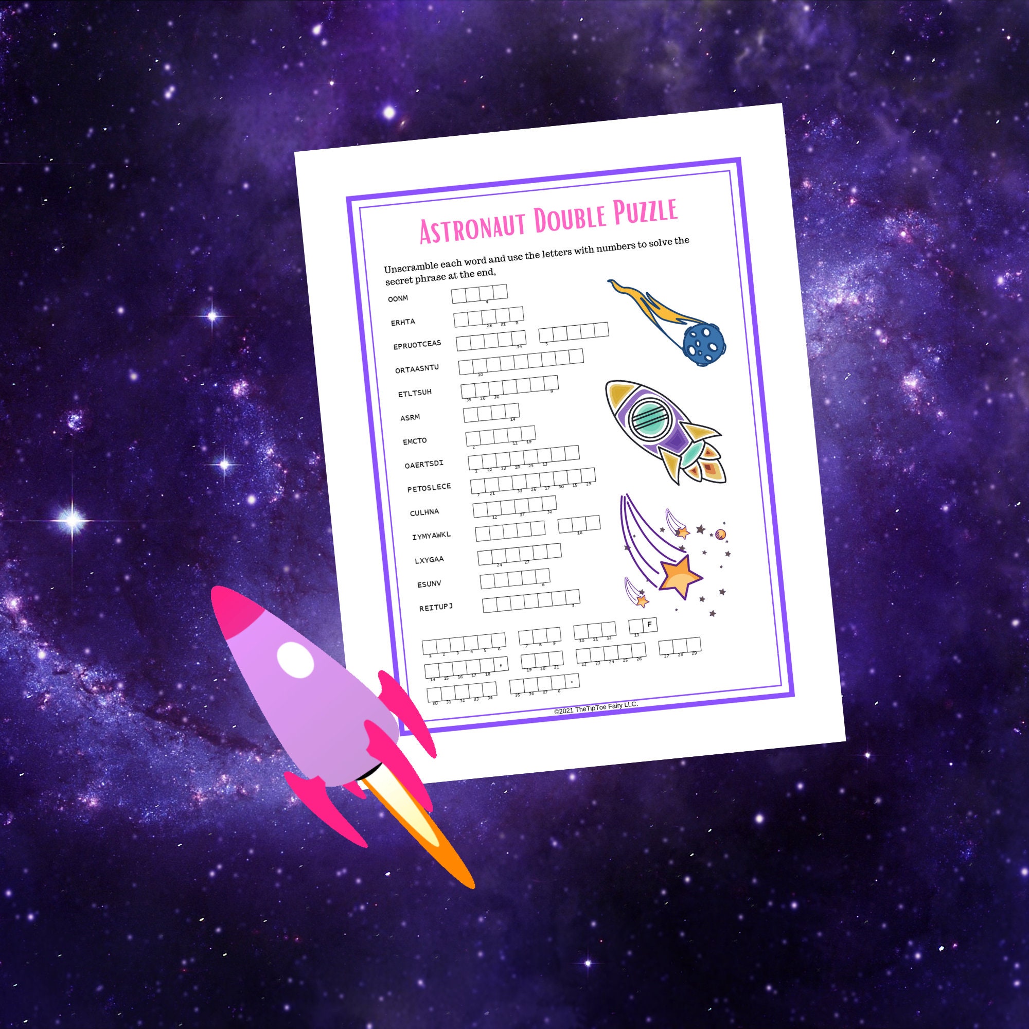 Galaxy Activity Puzzles - Digital Download - Space | Astronaut | Outer ...