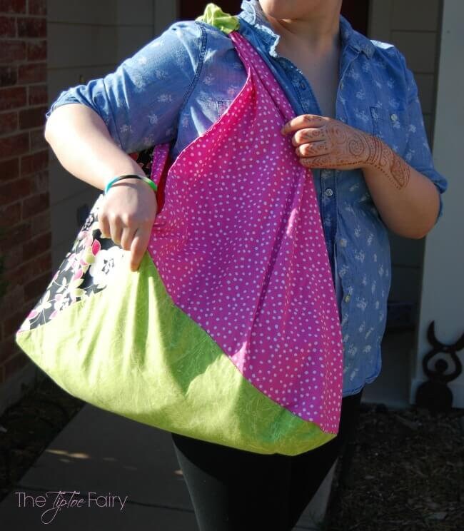 The Origami Tote Bag - the Inside Out Bag - Easy Patchwork Tote Sewing ...