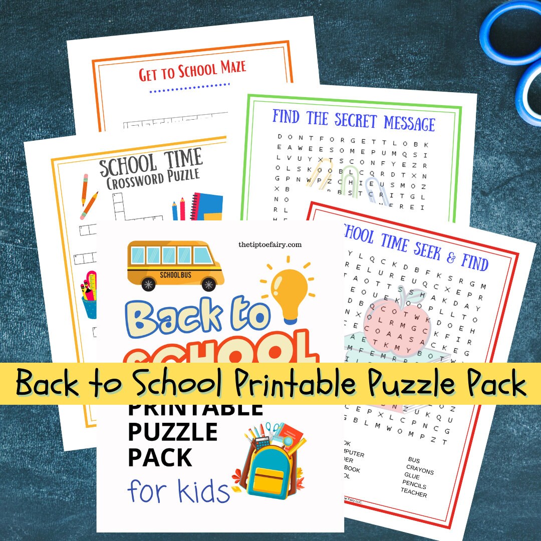Back to School Activity Puzzles - Digital Download - School Day PDF - Etsy