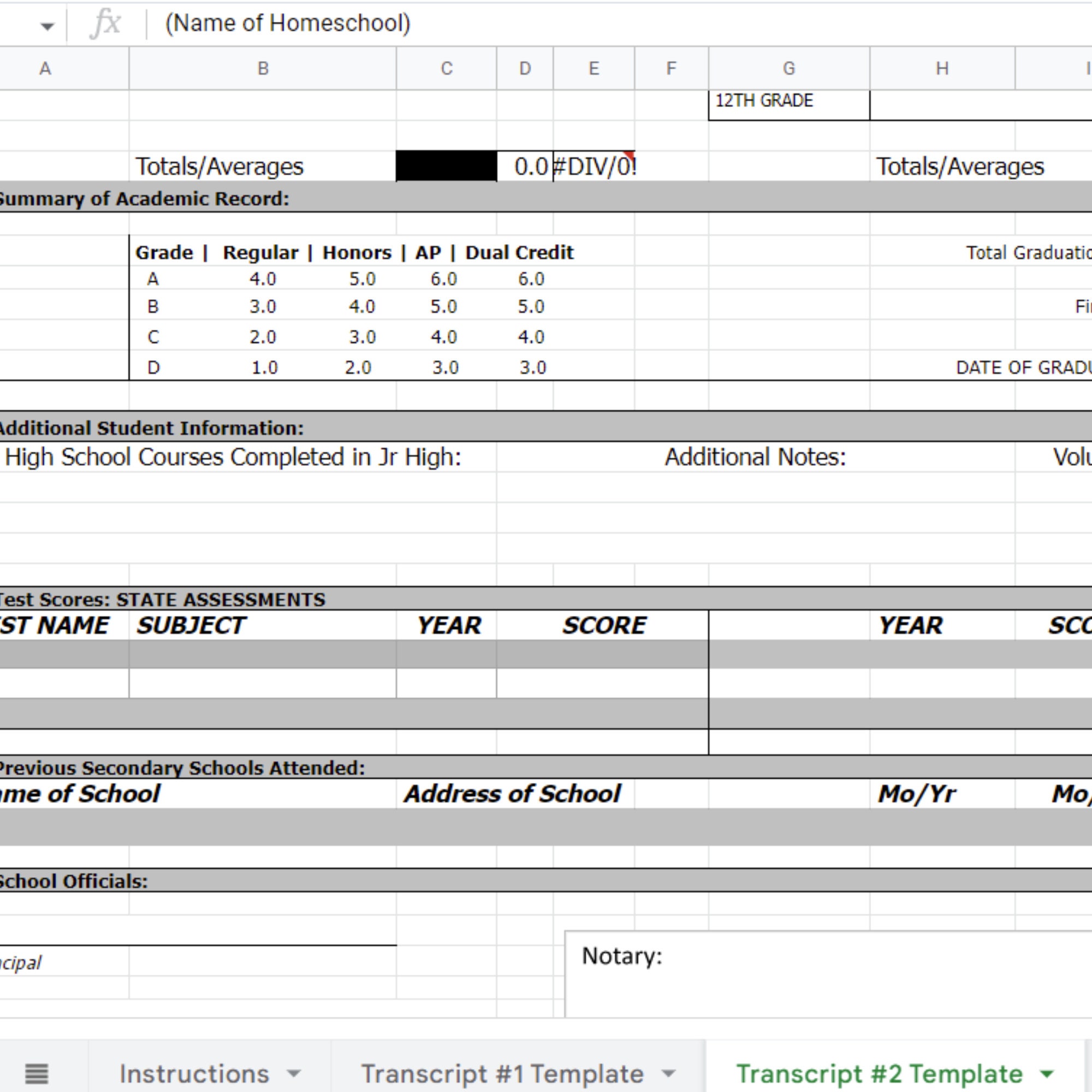 High School Homeschool Transcript EDITABLE Printable | Record Keeping ...