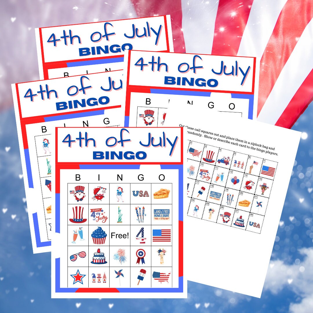 Independence Day Bingo - 30 Different Cards - 4th of July Patriotic ...