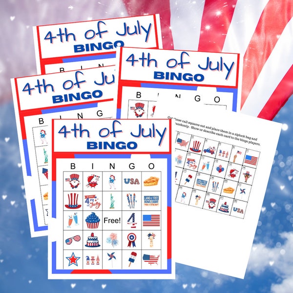 4th of July Bingo - Etsy