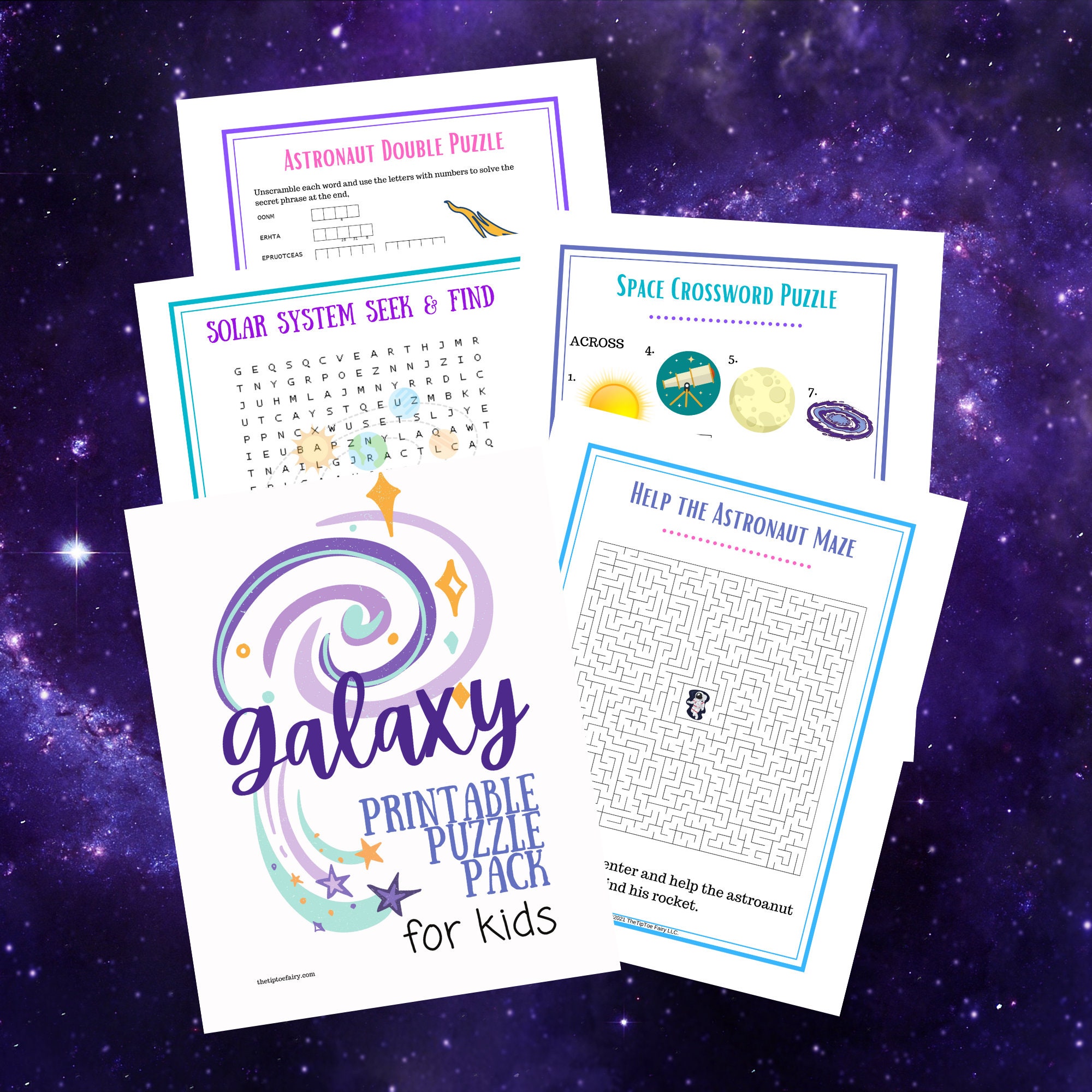 Galaxy Activity Puzzles - Digital Download - Space | Astronaut | Outer ...