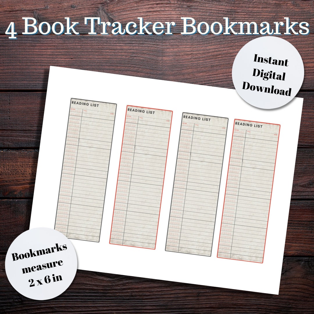 Library Card Printable Reading Tracker Bookmarks | Book Tracker ...