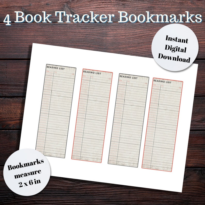 Library Card Printable Reading Tracker Bookmarks | Book Tracker ...