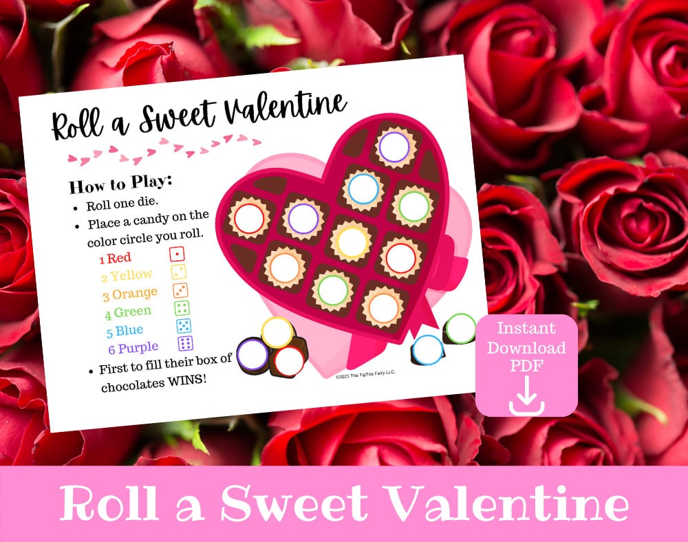 Roll a Sweet Valentine Printable Game - Instant Download - Etsy