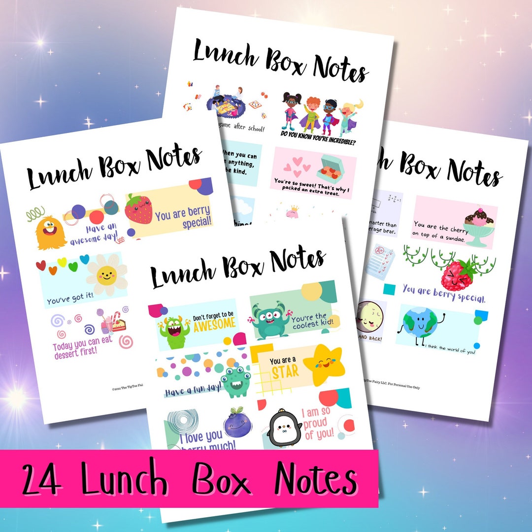 Lunch Box Notes for Kids | Lunchbox Notes | Back to School | Lunchbox ...