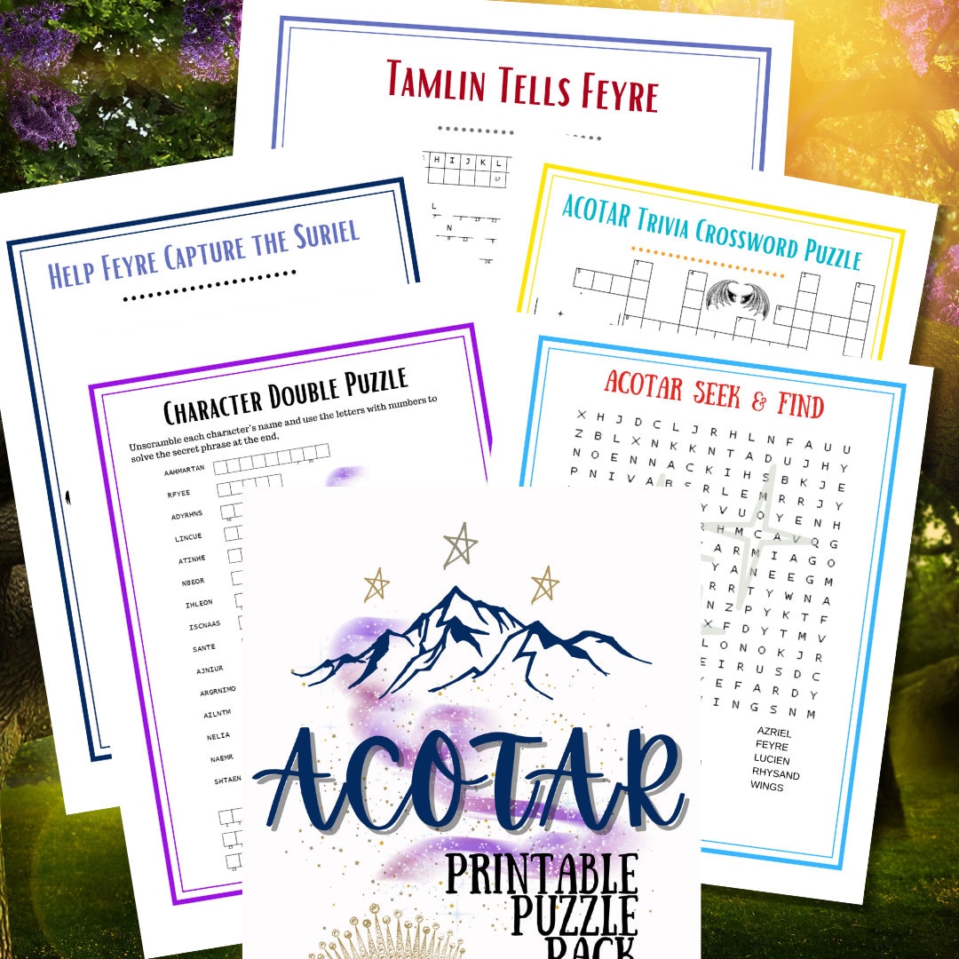 ACOTAR Inspired Party Games | Printable Book Club Game Bundle ...
