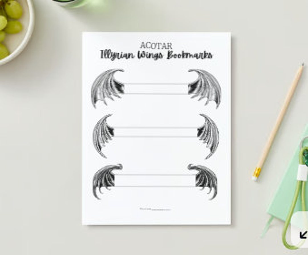 Illyrian Wings Bookmarks - Digital Download - ACOTAR - Batboys ...