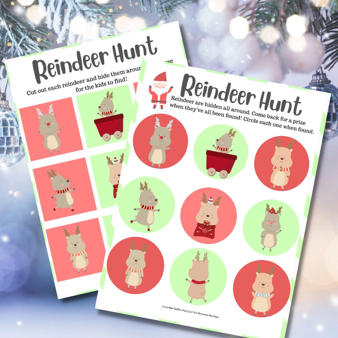 Christmas Reindeer Hunt - Scavenger Hunt - Two Versions - Etsy