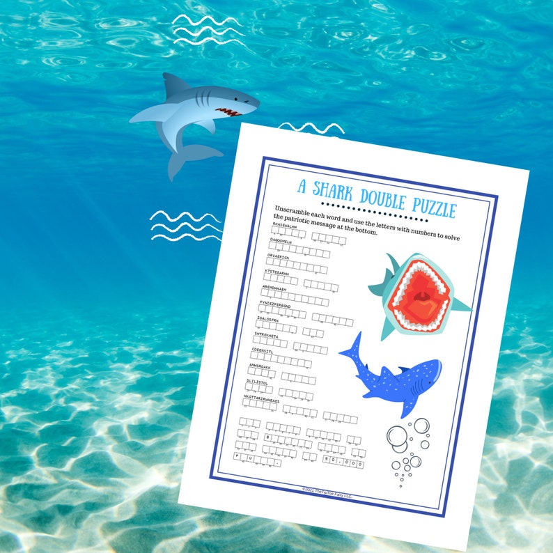 Shark Activity Puzzles - Digital Download - Ocean | Under the Sea ...