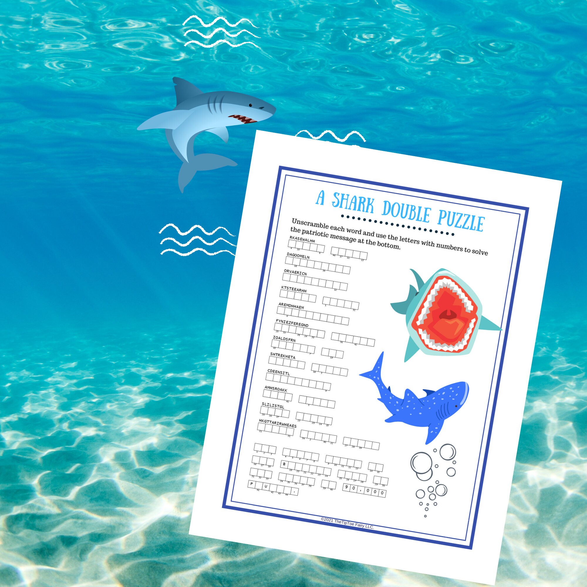 Shark Activity Puzzles - Digital Download - Ocean | Under the Sea ...